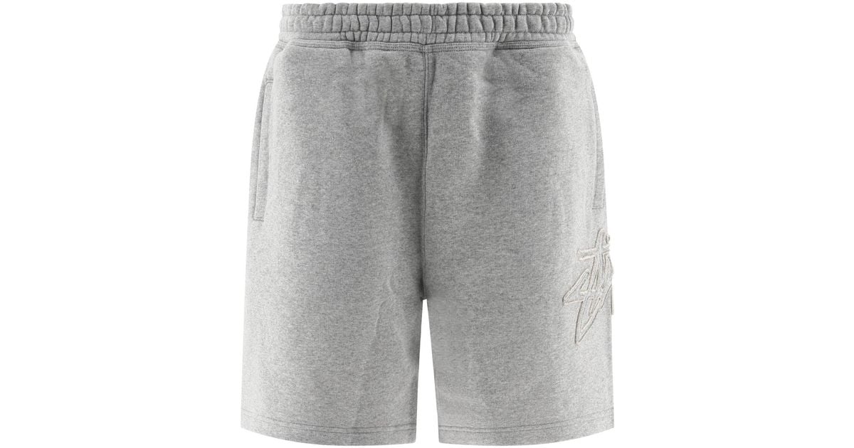 Stussy Fleece Shorts in Gray for Men | Lyst