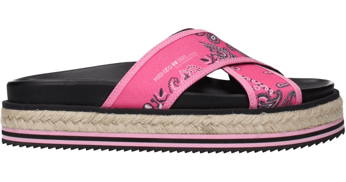 KENZO Slippers And Hooves Fabric Fuxia in Pink for Men | Lyst