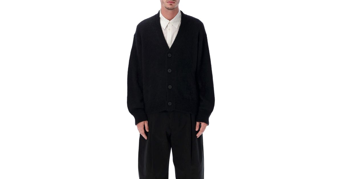 Studio Nicholson Trey Superkid Mohair Cardigan in Black for Men | Lyst UK