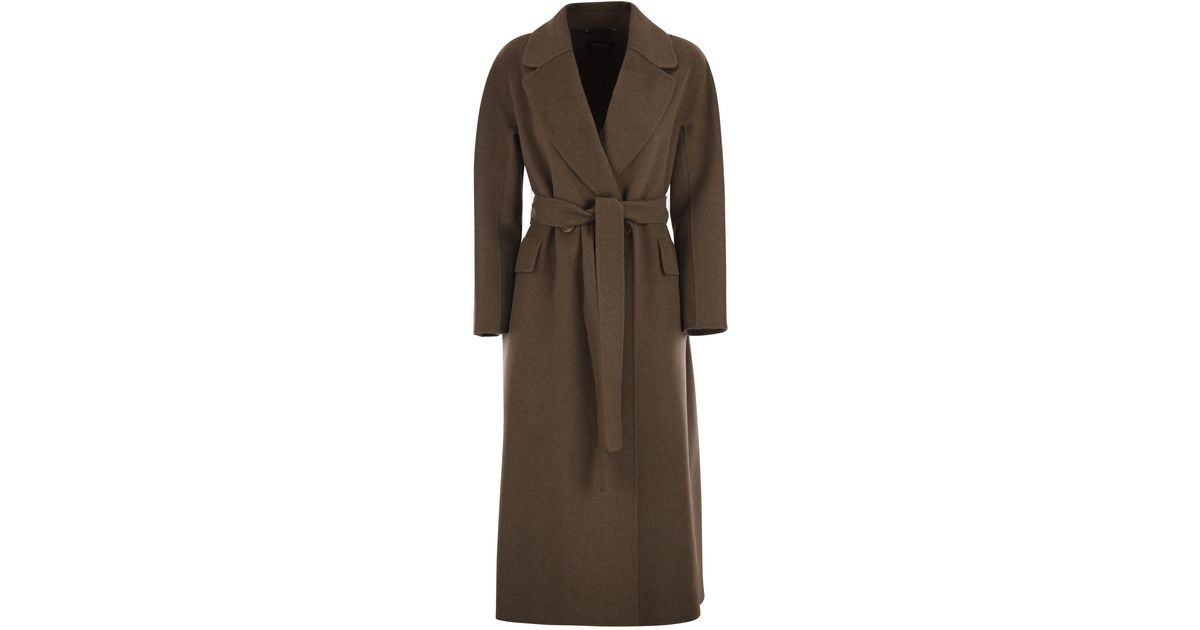 Max Mara Enzo Oversized Wool Coat in Brown | Lyst UK