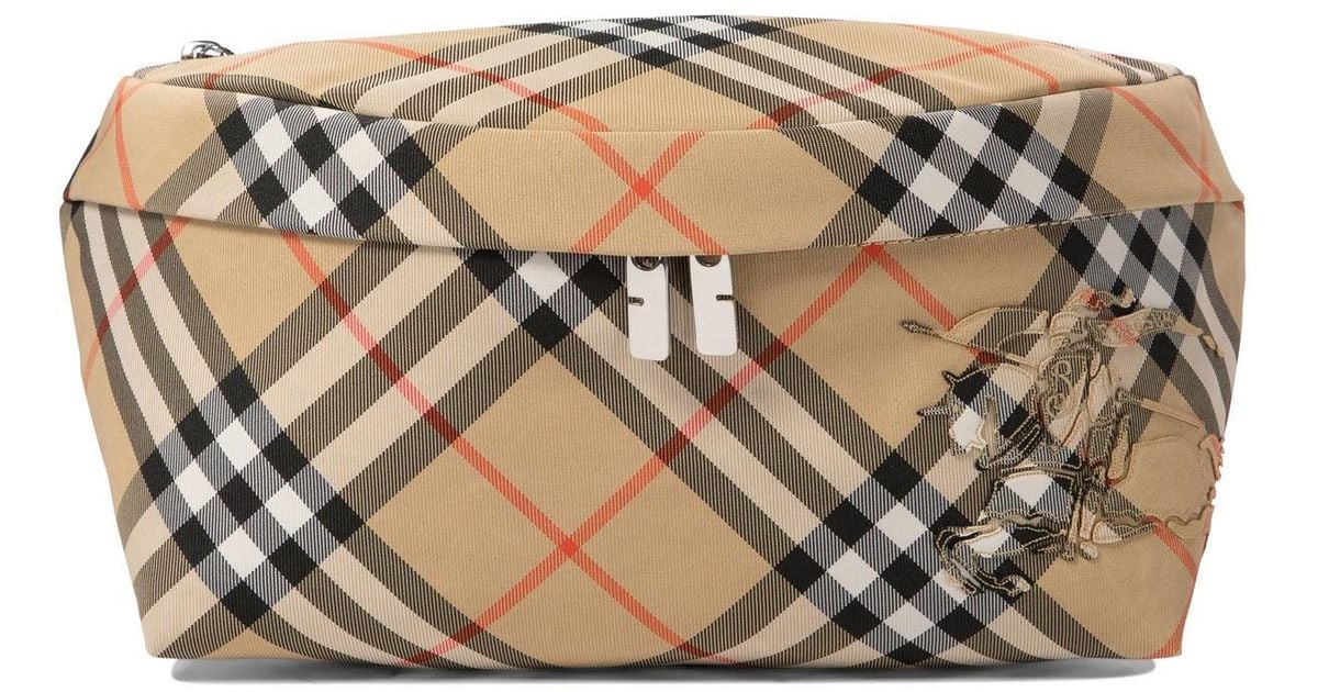 Burberry "Check" Bumbag in Natural for Men | Lyst UK