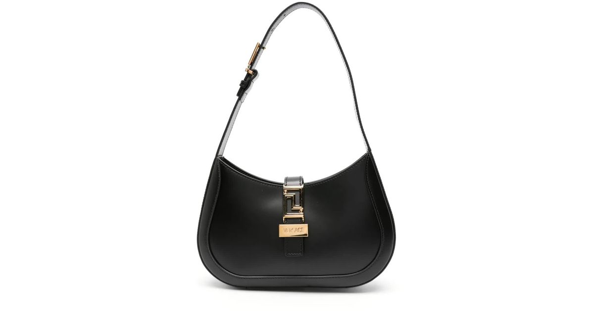 Versace Small Greek Hobo Bag Goddess in Black for Men | Lyst