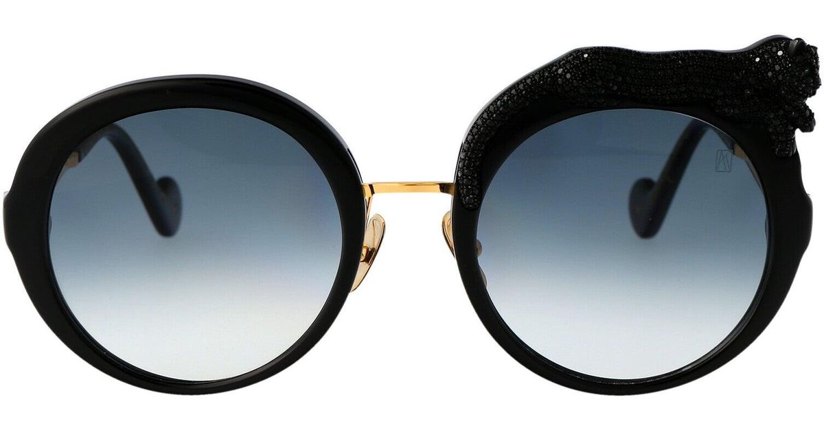 Anna Karin Karlsson Sunglasses Rose Et La Roue Crystal 03 in Black | Lyst