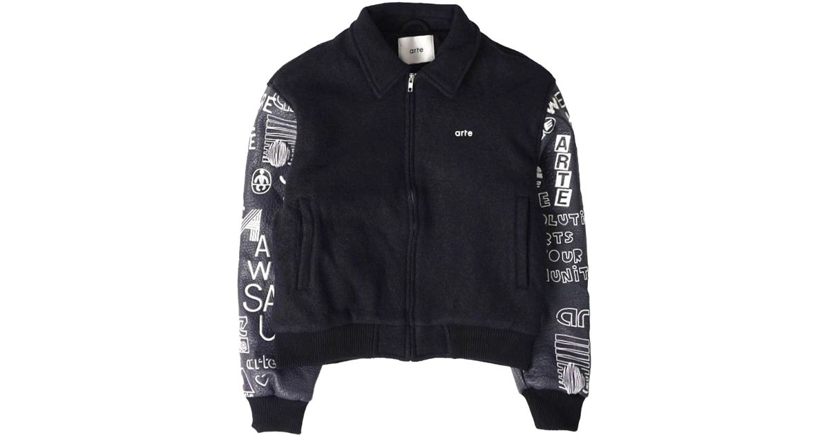 Arte' Art Saves College Jacket in Black | Lyst UK