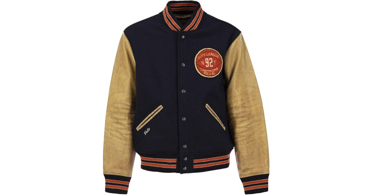 Polo Ralph Lauren College-Style Jacket in Blue for Men | Lyst