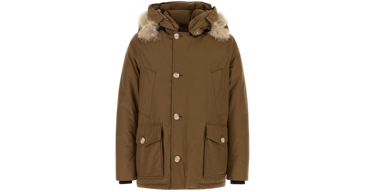 Woolrich Biscuit Cotton Blend Arctic Parka in Green for Men | Lyst