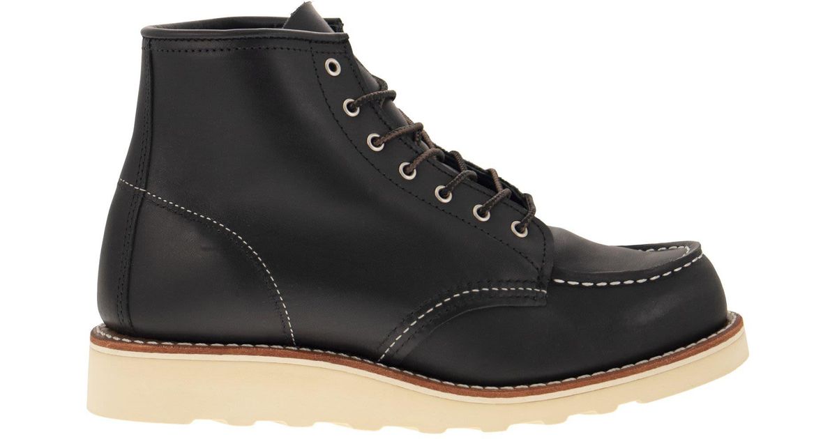 Bota de tobillo de cuero moc clásico de ala roja Red Wing de color ...