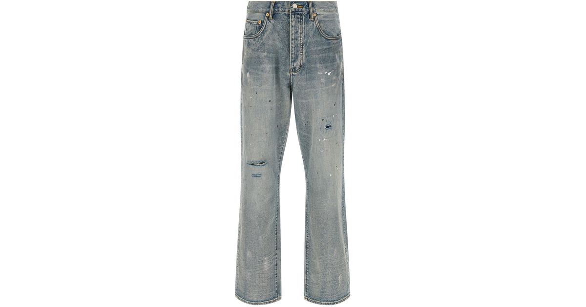 Purple 'P011 Vintage Slash Paint' Jeans in Blue for Men | Lyst UK