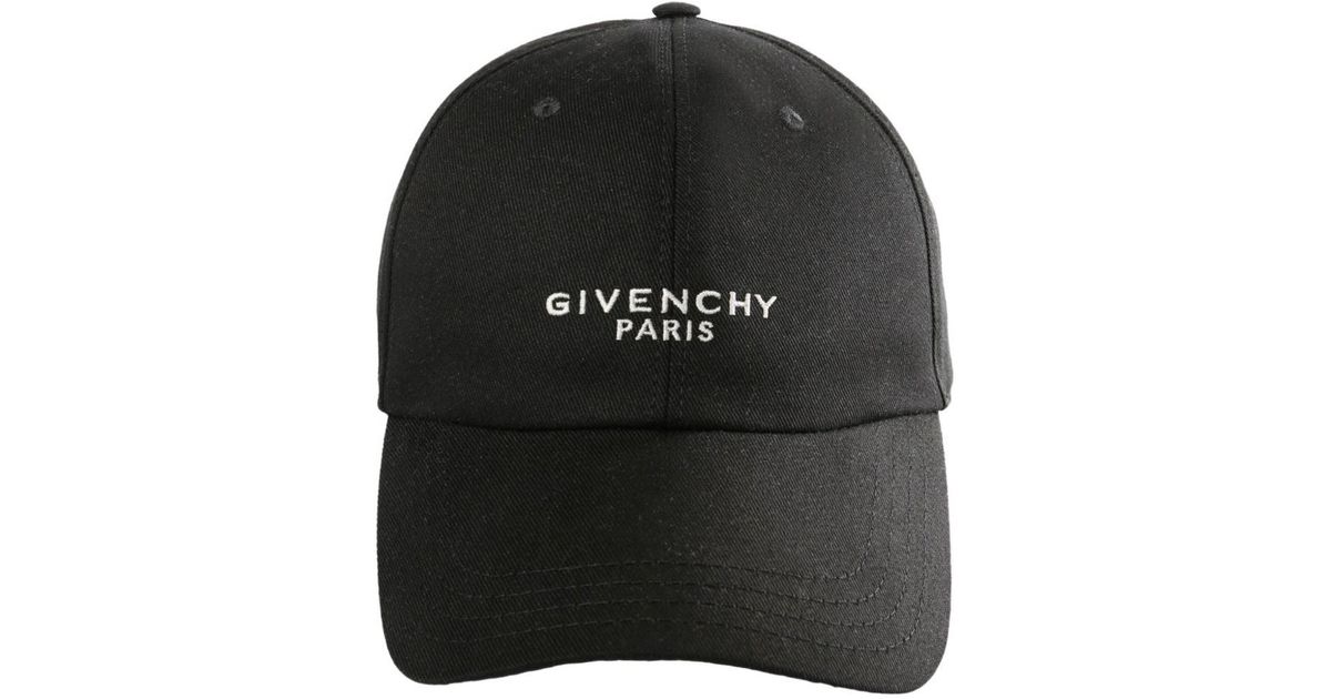 Givenchy Logo Cotton Baseball Cap in Black for Men | Lyst UK