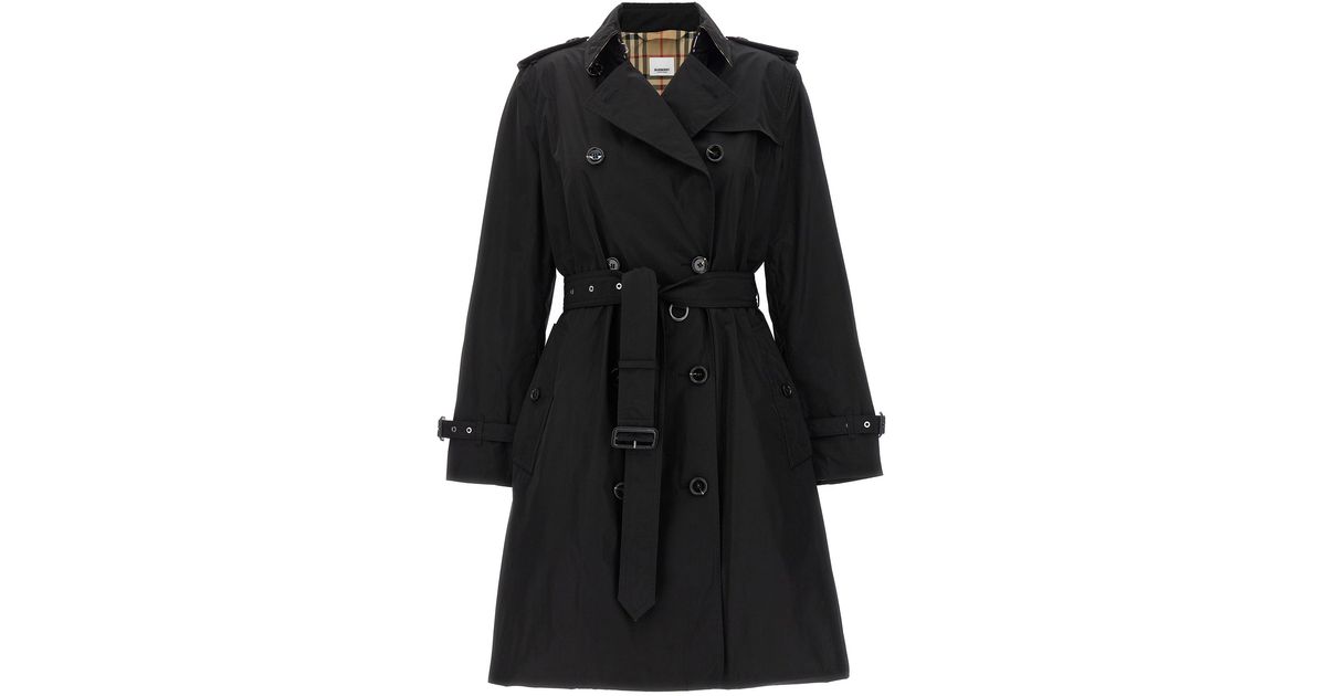 Burberry 'Kensington' Trench Coat in Black | Lyst Canada