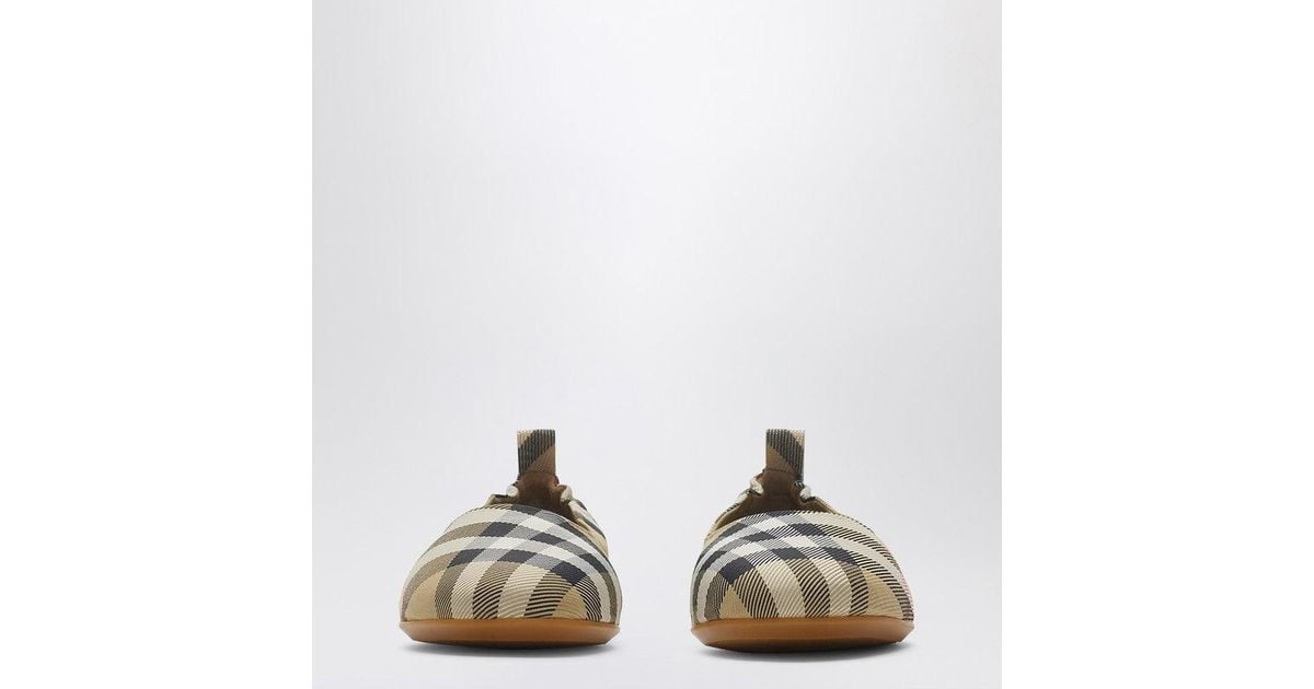 Burberry Ballerina Check Pattern in Natural | Lyst UK