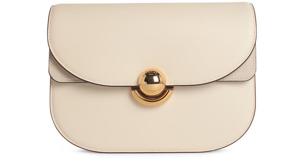 Furla 'Sphere' Small Cream Leather Crossbody Bag in Natural | Lyst UK