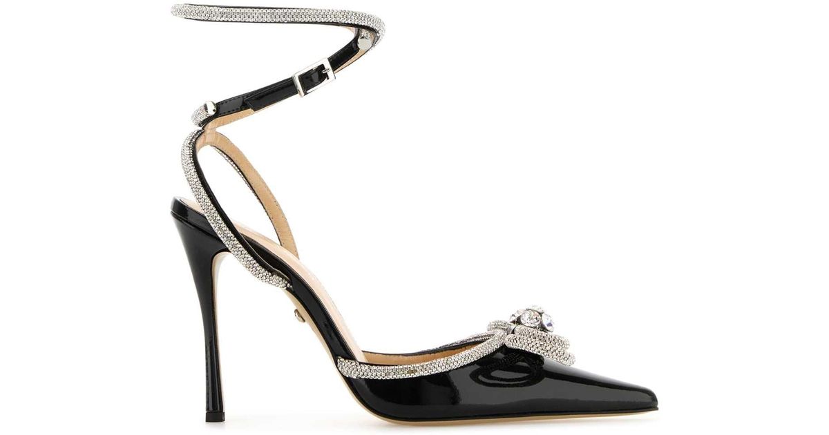 Mach & Mach Mach&Mach Leather Double Bow Pumps in Black | Lyst Canada