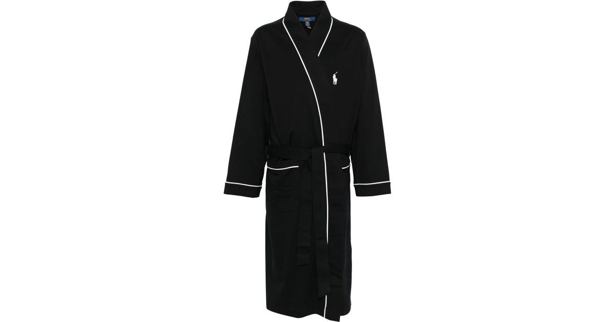 Polo Ralph Lauren Robe Lounge Robe in Black for Men | Lyst UK