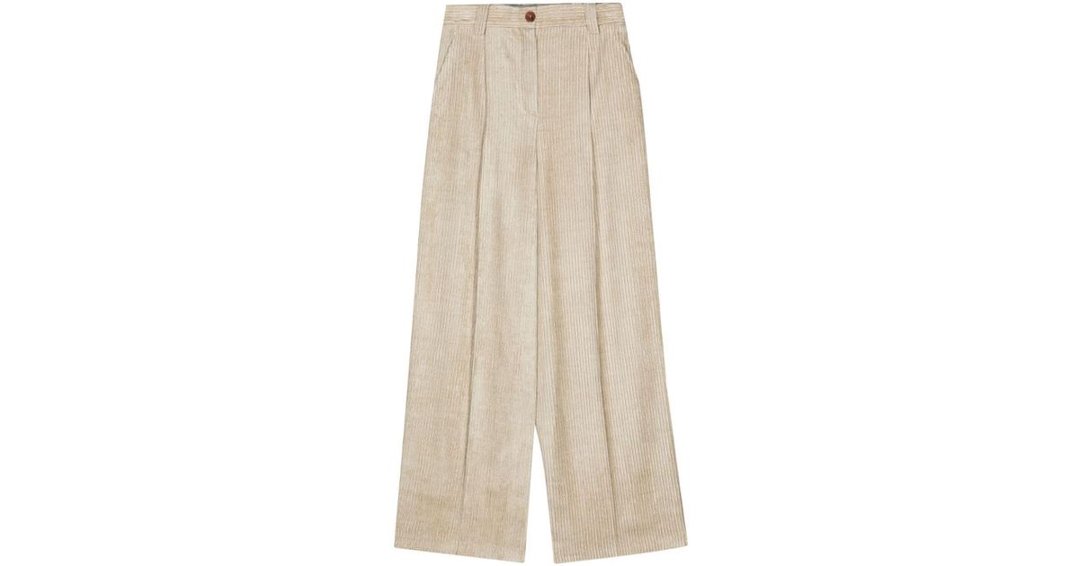Alysi Straight-Leg Trousers in Natural | Lyst UK