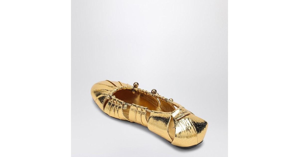 Chloé Metallic Ballerina | Lyst