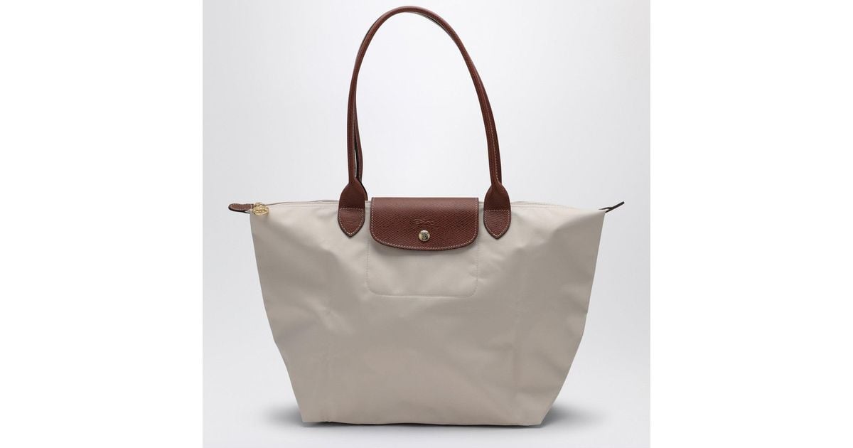 Longchamp Paper Coloured Le Pliage Original L Bag in Brown | Lyst