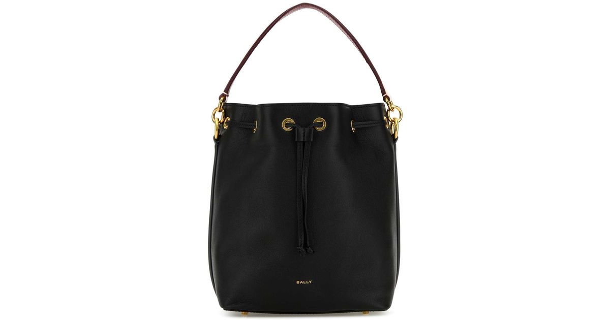 Bally Leather Code Bucket Bag in Black for Men | Lyst