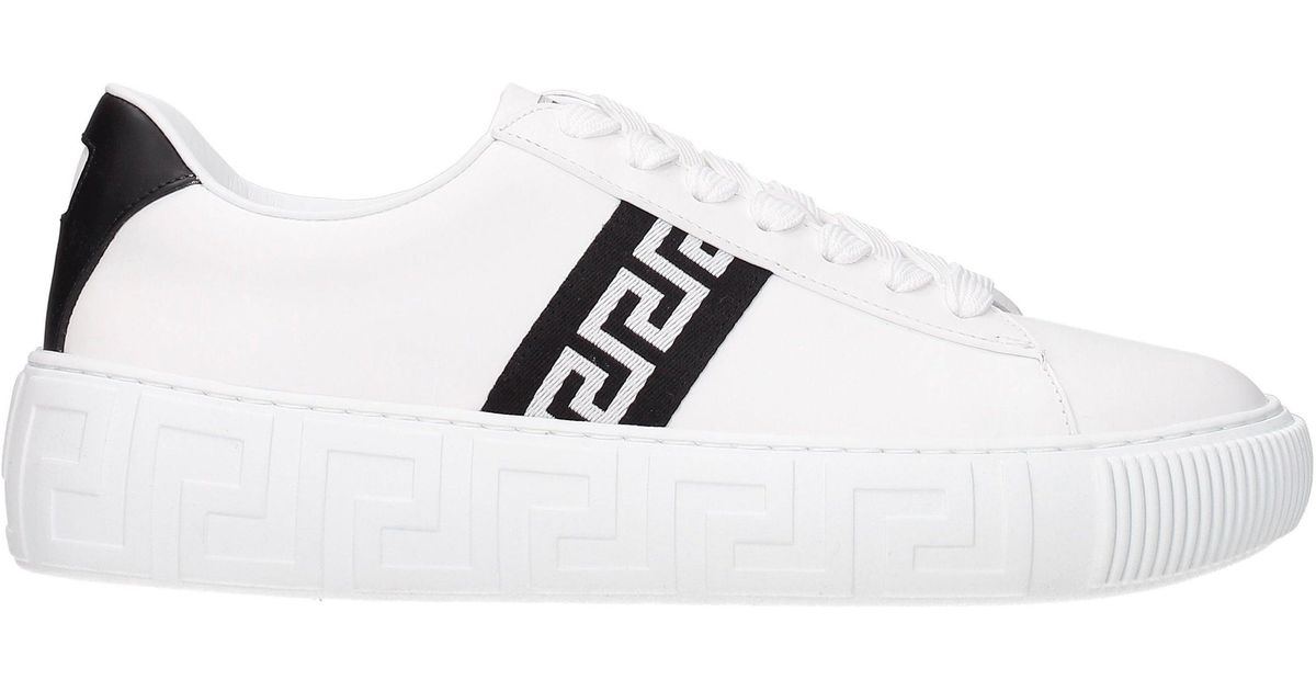 Versace Sneakers Greca Uomo Pelle Bianco/Nero in White for Men | Lyst