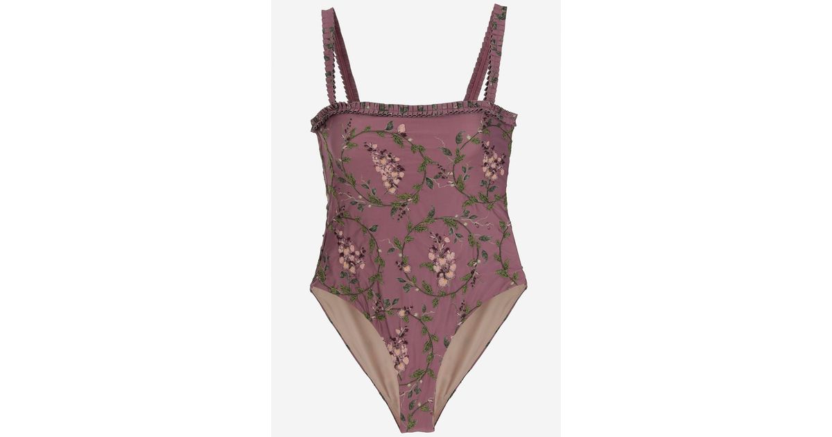 Agua Bendita Limon Wisteria One Piece Swimsuit | Lyst