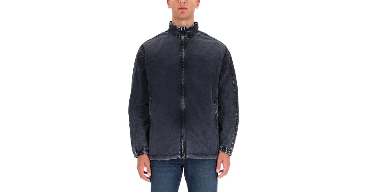 DIESEL Washed Casual Jacket in Blue for Men | Lyst UK
