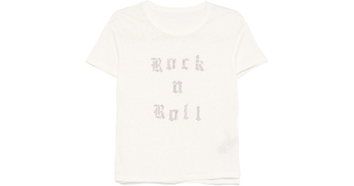 Zadig & Voltaire Marta Lin Rock N Roll Strass in White | Lyst