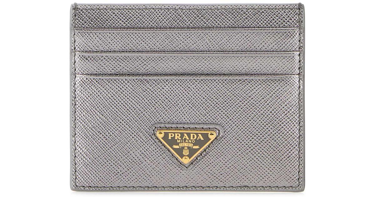 Prada Wallets in Grey | Lyst UK