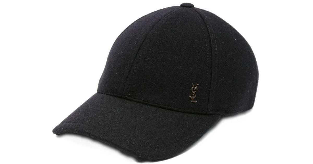 Saint Laurent Logo Baseball Cap in Black for Men | Lyst UK