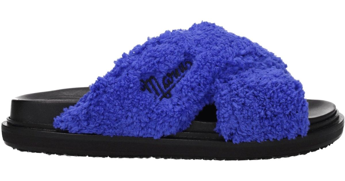 Marni Slippers And Hooves Fabric/Juniper in Blue for Men | Lyst