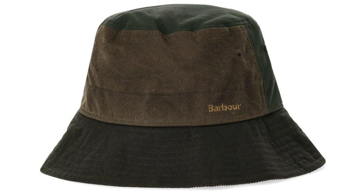 Barbour Brackley Wax Bucket Hat in Green | Lyst