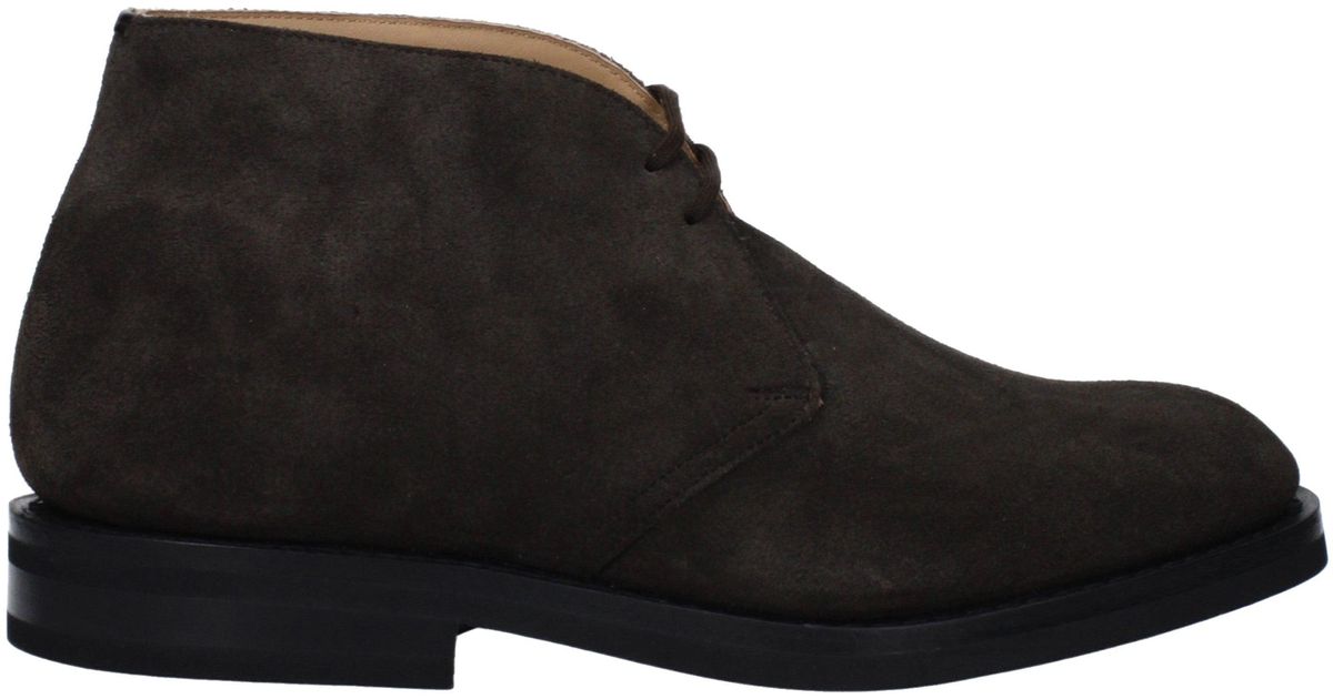 Church's Ryder Boots Suede/Otter in Black | Lyst