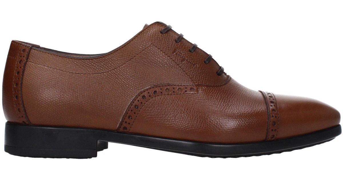 Ferragamo Derby Riley Leather/Root in Brown | Lyst UK