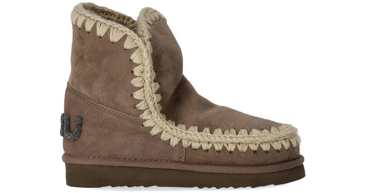 Mou Eskimo 18 Glitter Logo Elephant Boot in Brown | Lyst