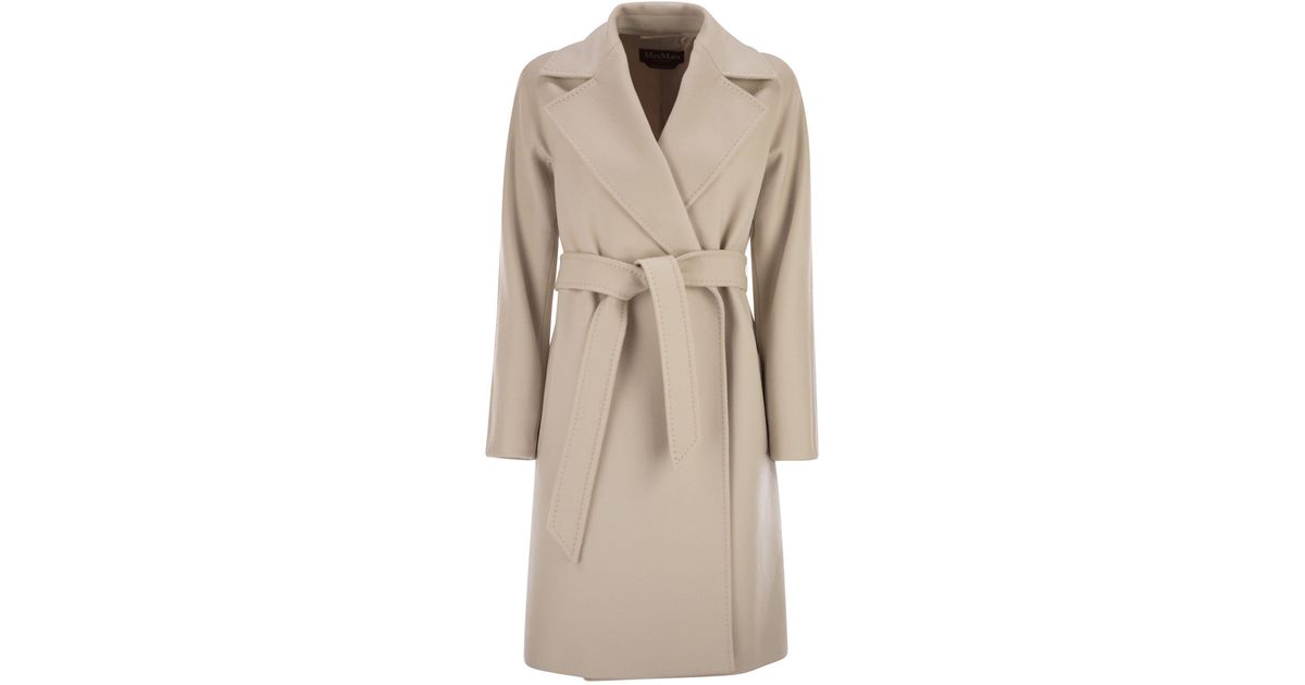 Max Mara Dravenna Wool Dressing Gown Coat in Natural | Lyst