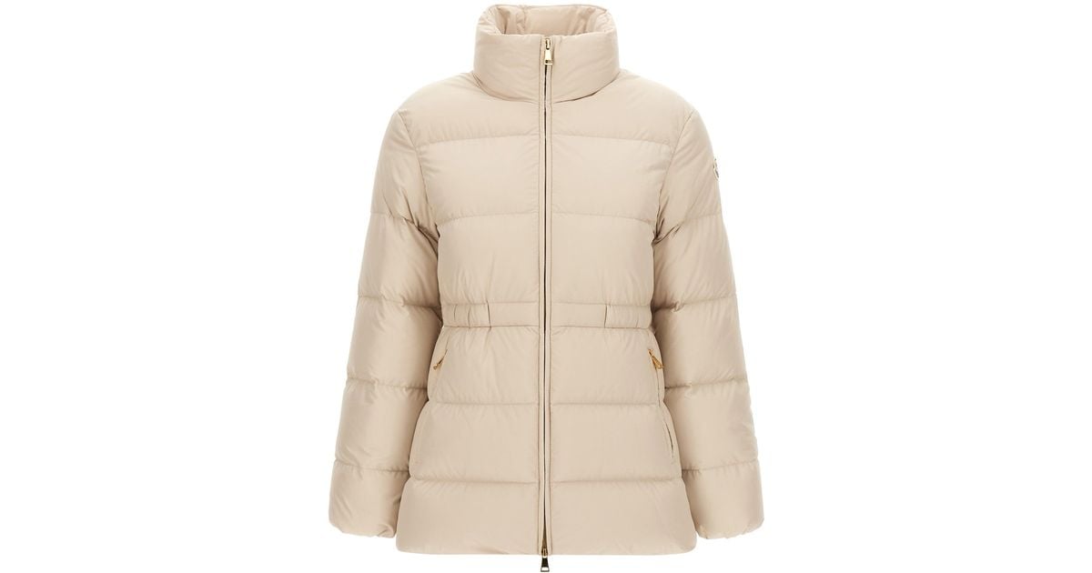 Moncler 'Brossette' Down Jacket in Natural | Lyst UK