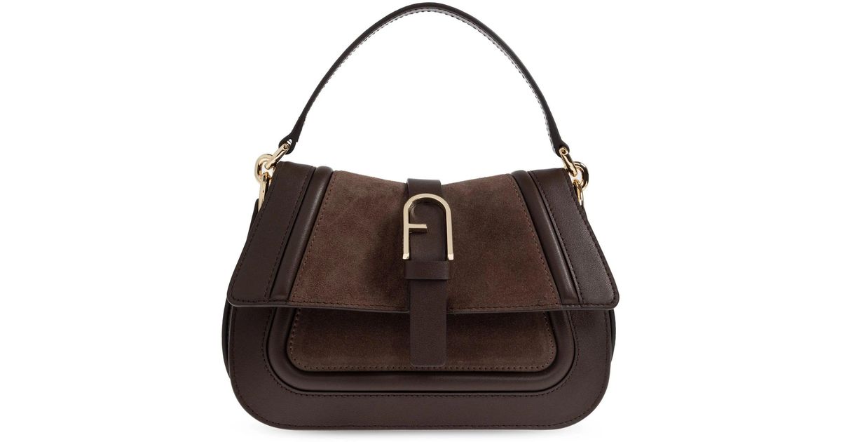Furla Flow Mini Top Handle in Brown | Lyst UK
