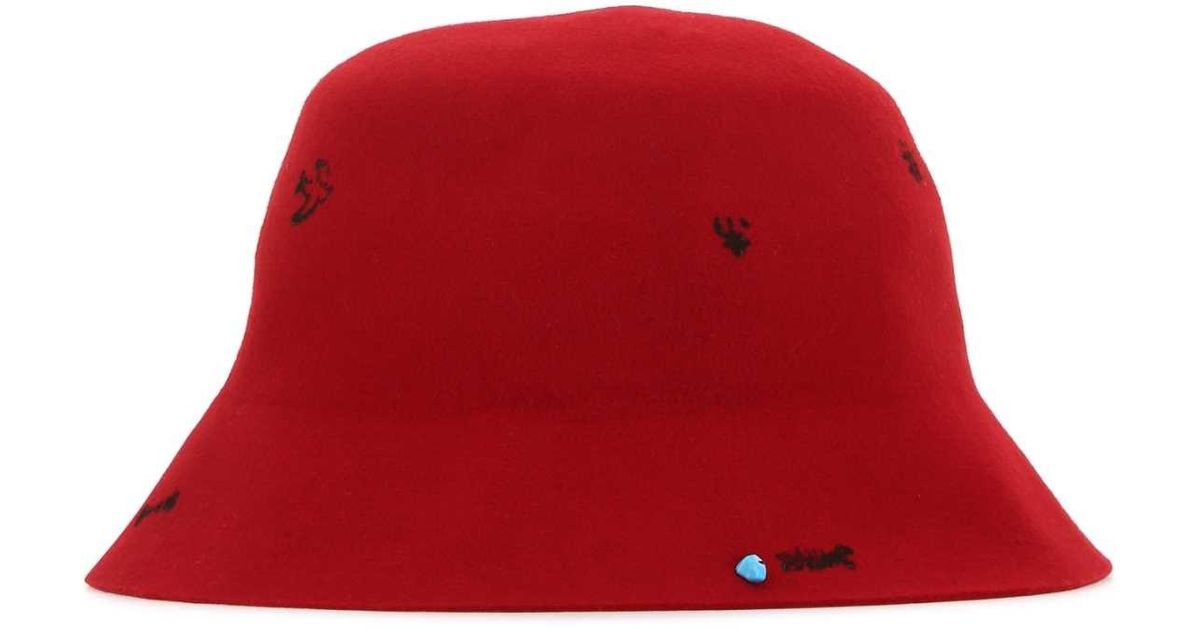 SUPERDUPER Felt Freya Bucket Hat in Red for Men | Lyst UK