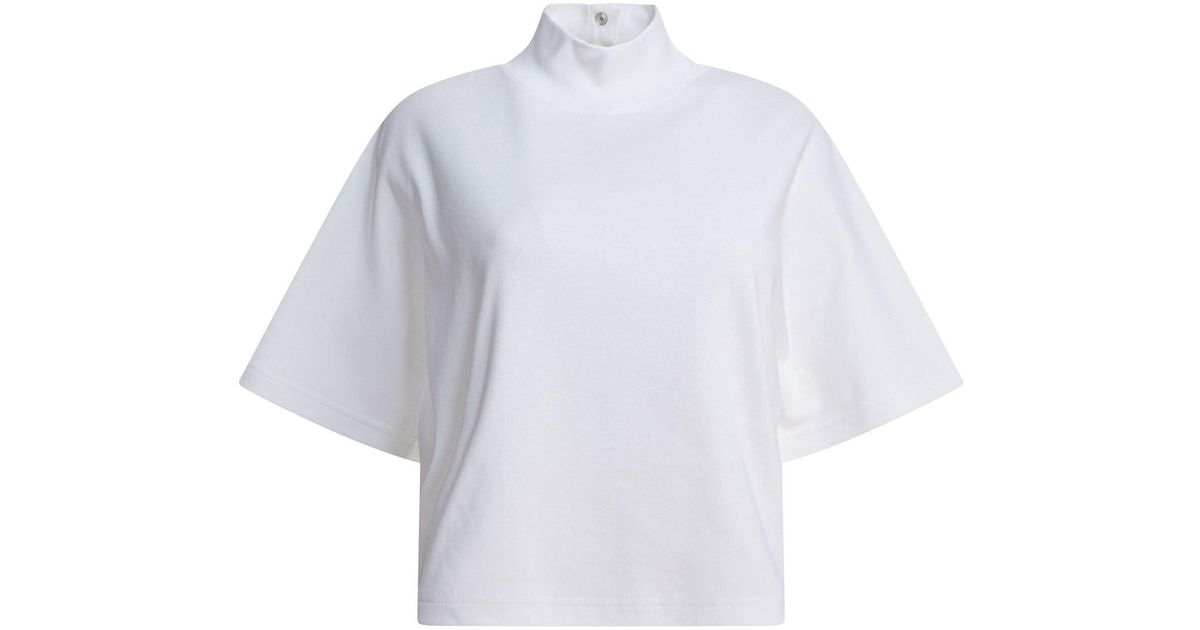 Alaïa T Shirt With High Neck in White | Lyst UK