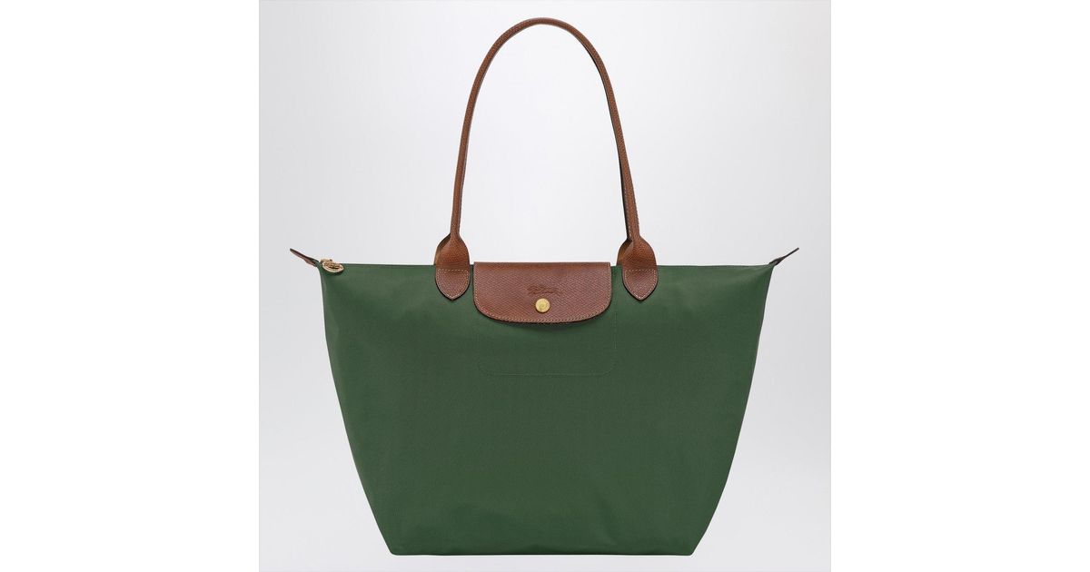 Longchamp Textured Leather Handbag in Green | Lyst UK