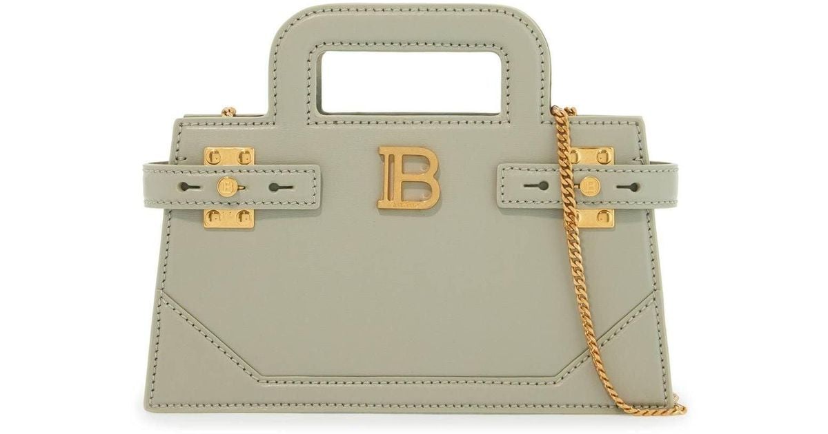 Balmain Small Top Handle B-Buzz Bag in Green | Lyst