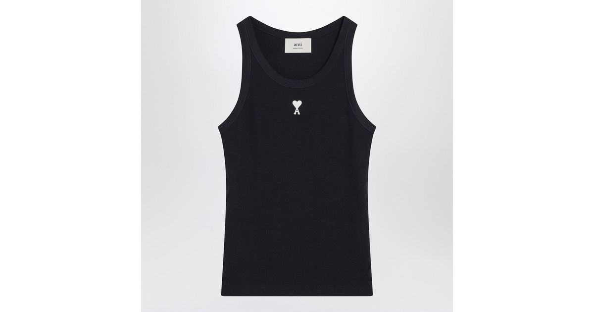 Ami Paris Tank Top Ami De Coeur Midnight in Black | Lyst UK