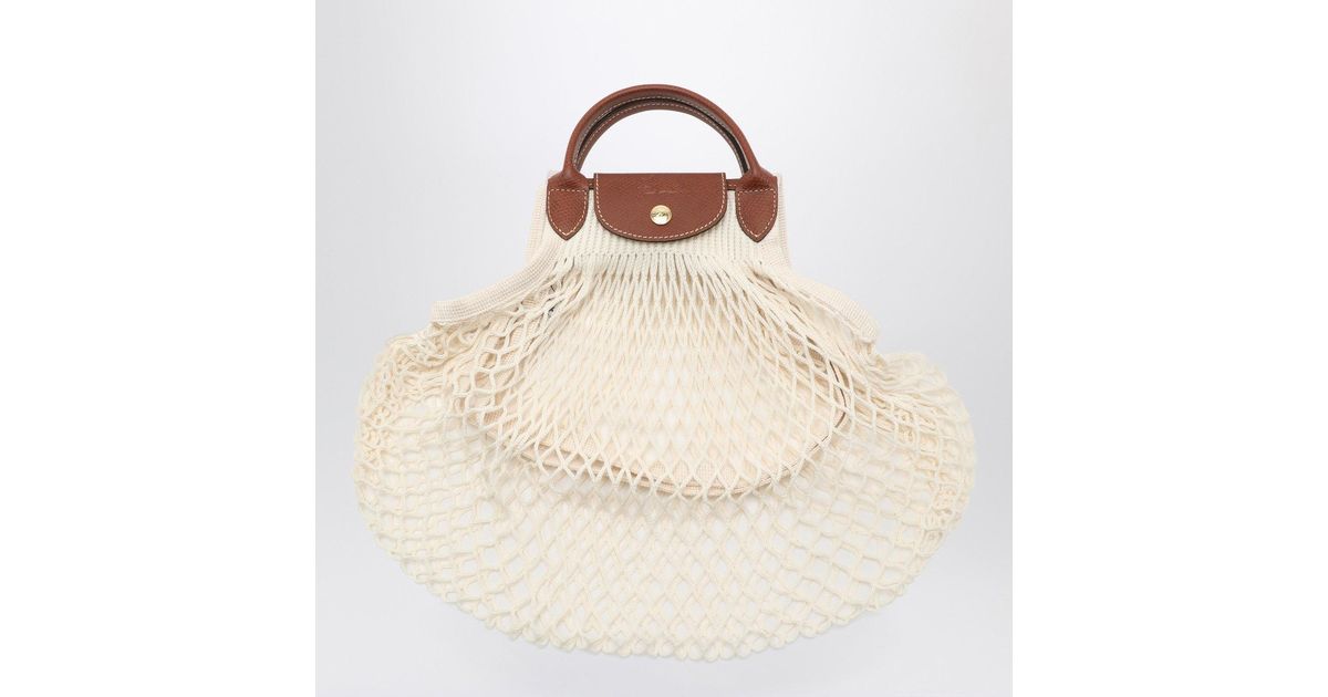 Longchamp Ecru La Pliage Filet Small in Natural | Lyst UK