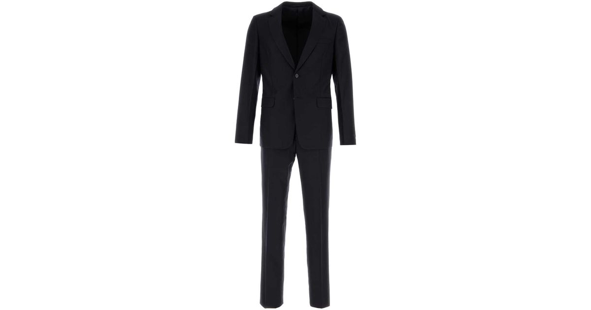 Prada Embroidered Wool Blend Suit in Black for Men | Lyst Canada