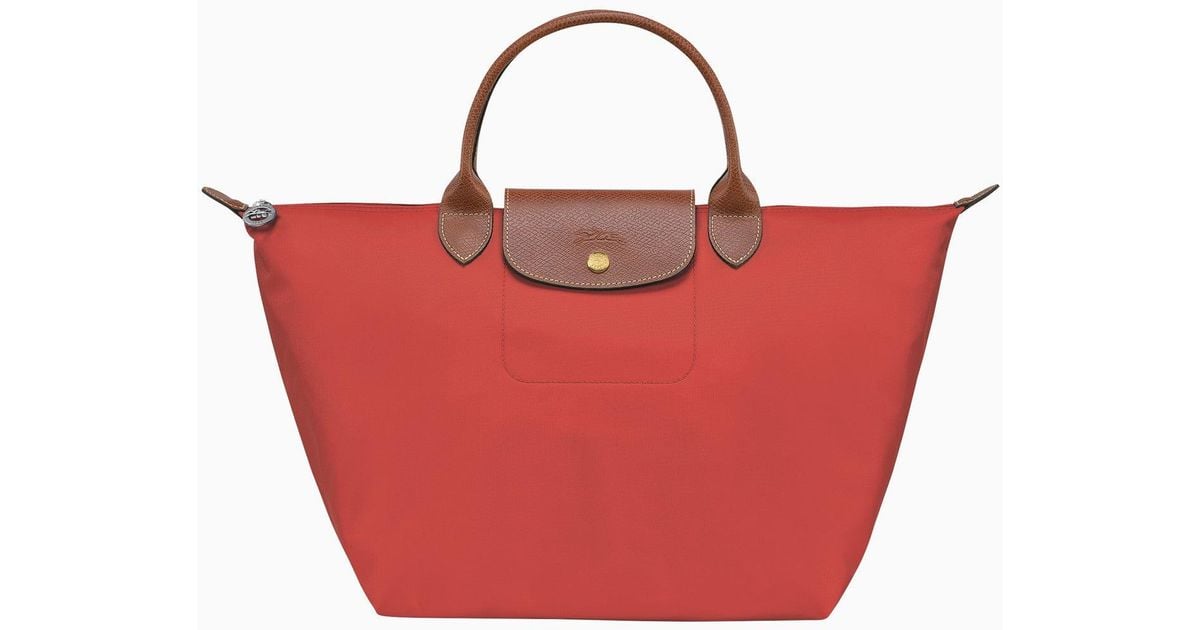 Longchamp Tomato Coloured Le Pliage Original M Bag | Lyst Canada