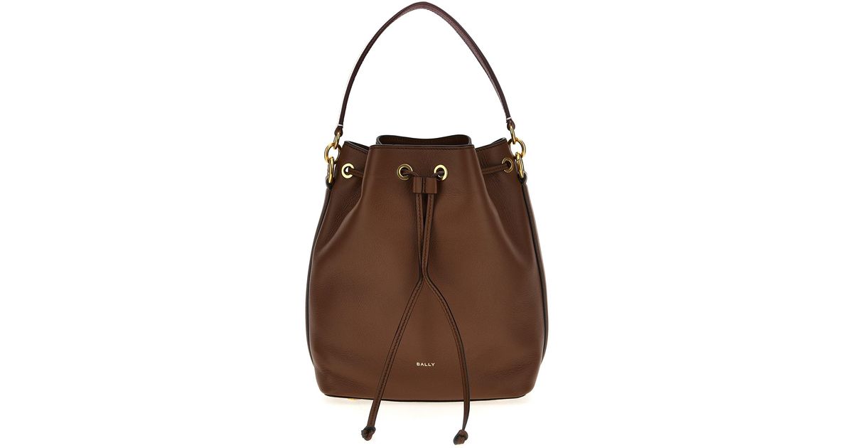 Bally 'Code' Bucket Bag in Brown | Lyst