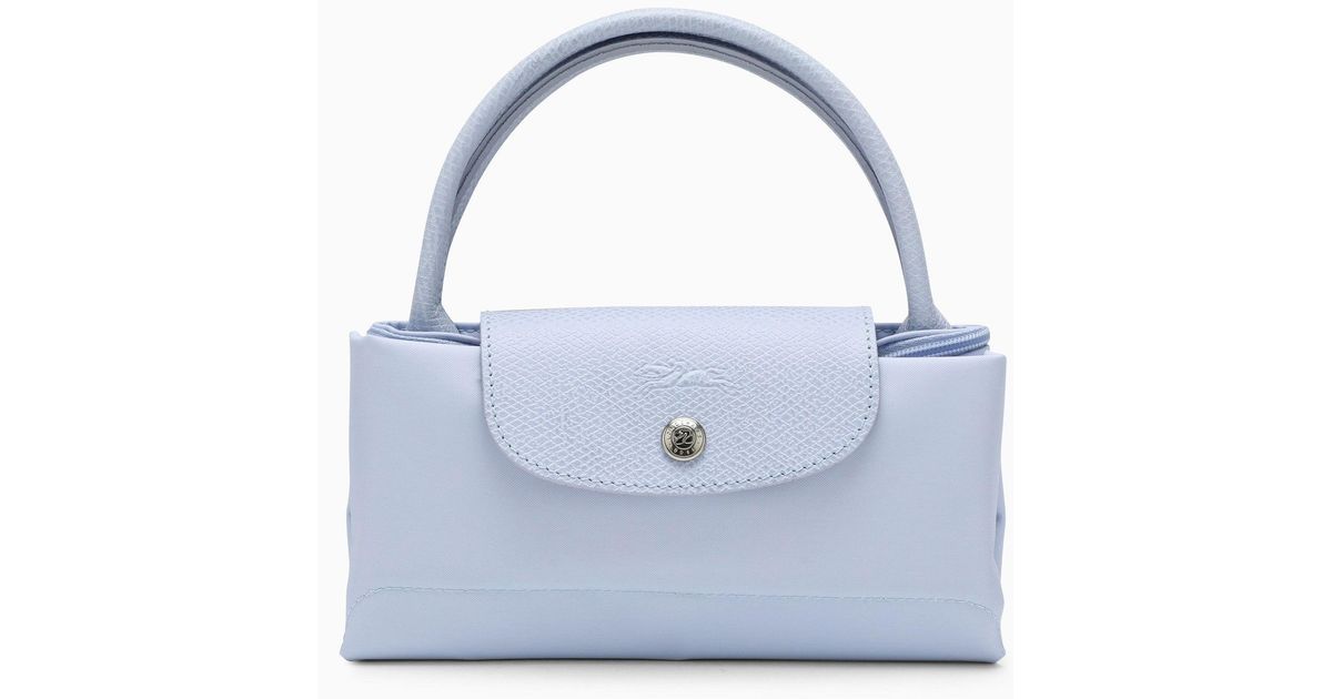 Longchamp Le Pliage Sky Blue Nylon And Leather Bag | Lyst