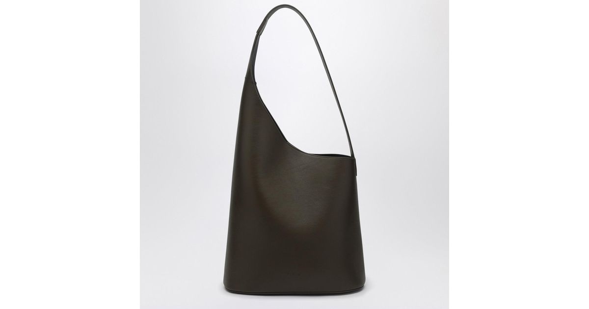 Aesther Ekme Kaki Leather Lune Tote Bag in Black | Lyst