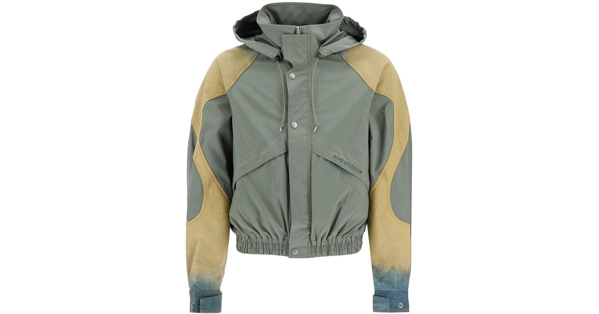 Acne Studios Denim Jacket With Insert Details in Green for Men | Lyst UK