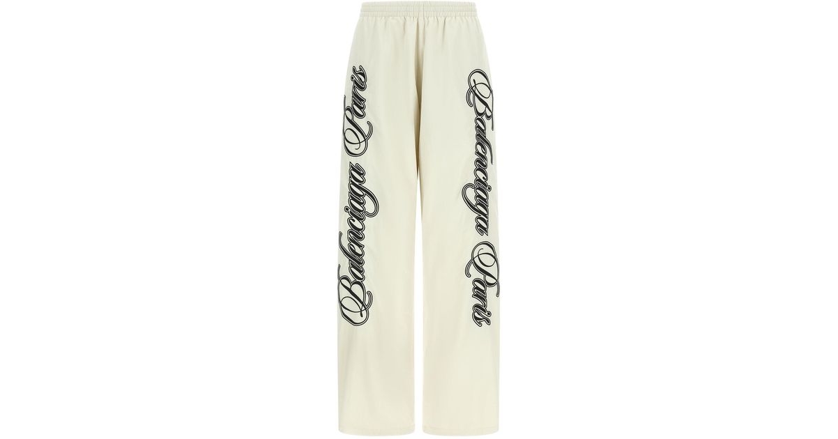 Balenciaga 'Cursive' Reversible Pants in White | Lyst UK