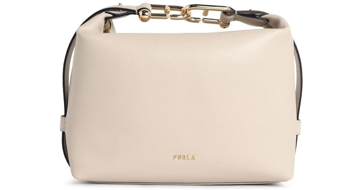 Furla Mini 'Tonie' Lear Shoulder Bag in Natural | Lyst UK